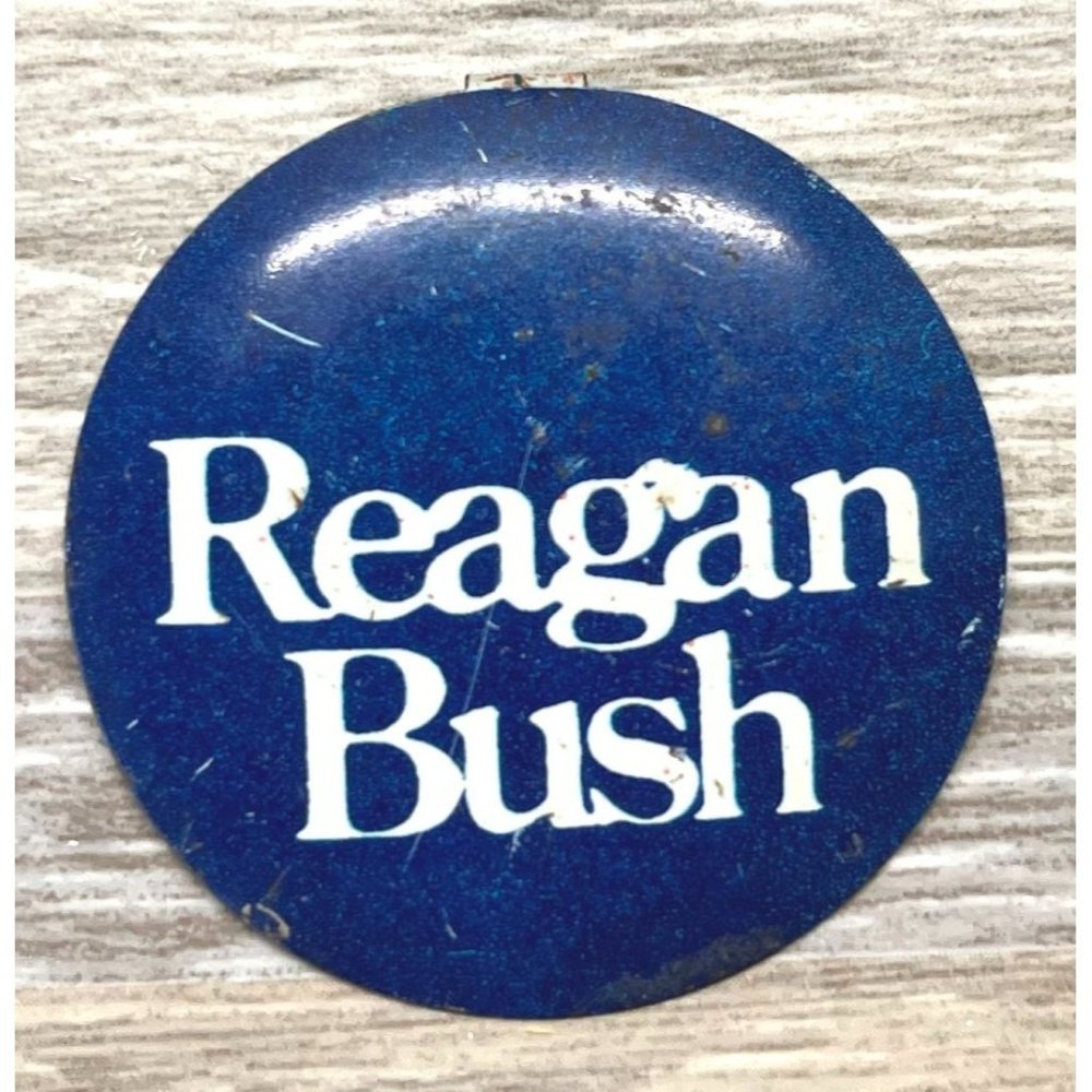 Vintage Reagan Bush Campaign Lapel Badge Metal 1980's… - Gem